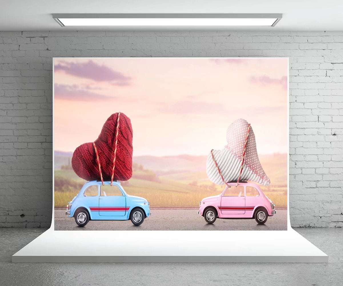 HelloDecor 7x5ft Happy Valentine's Day Photo Backdrops Booth Props Pink ...