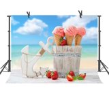 HelloDecor Polyester Fabric 7x5ft Ice Cream Photography Backdrop Studio ...