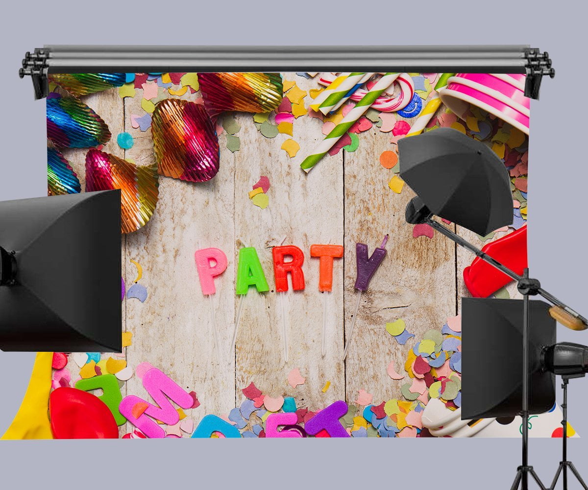 HelloDecor 7x5ft Party Wooden Backdrop Digital Printed Photography ...