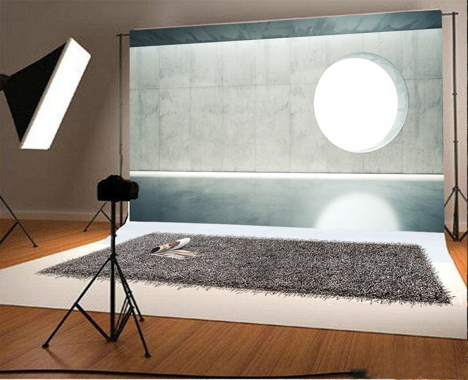 HelloDecor 7x5ft Photography Backdrop Blank Space Interior Wall with ...