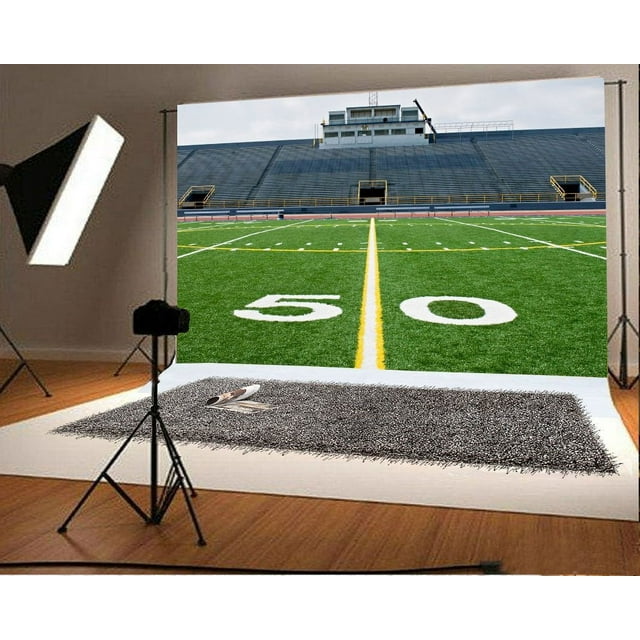 HelloDecor 7x5ft Photography Backdrop Football Field Green Grass ...