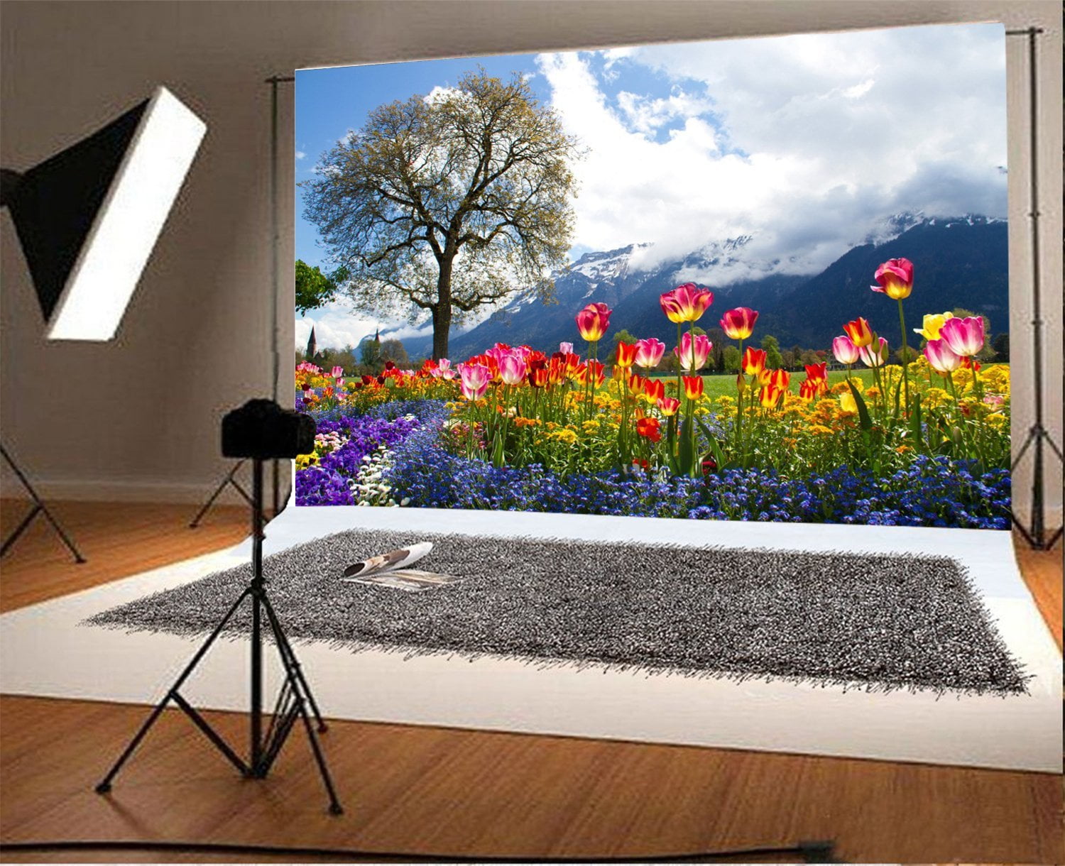 HelloDecor 7x5ft Photography Backdrop Nature Landscape Blooming Flowers ...