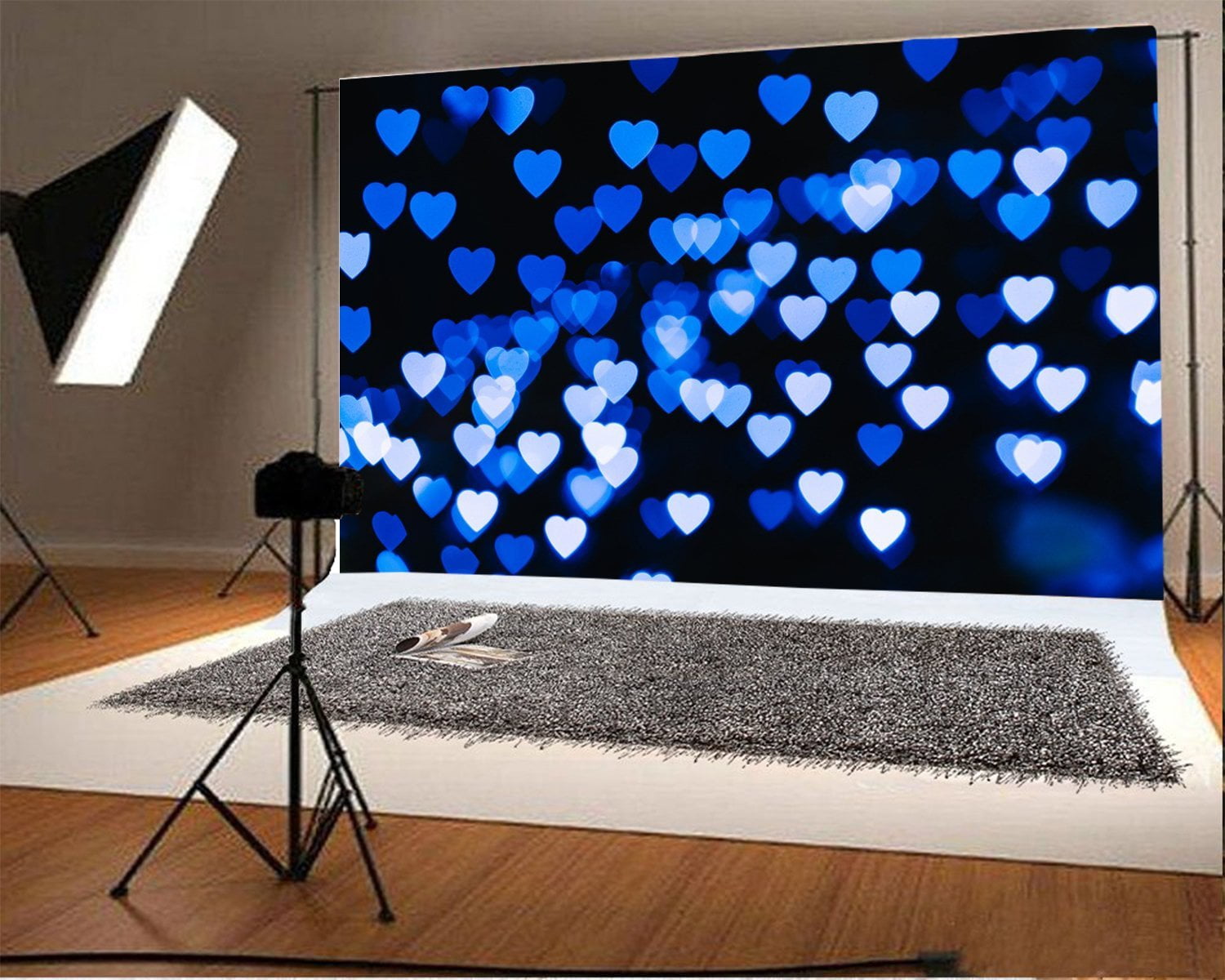 HelloDecor 7x5ft Photography Backdrops Valentine's Day Night And Heart ...