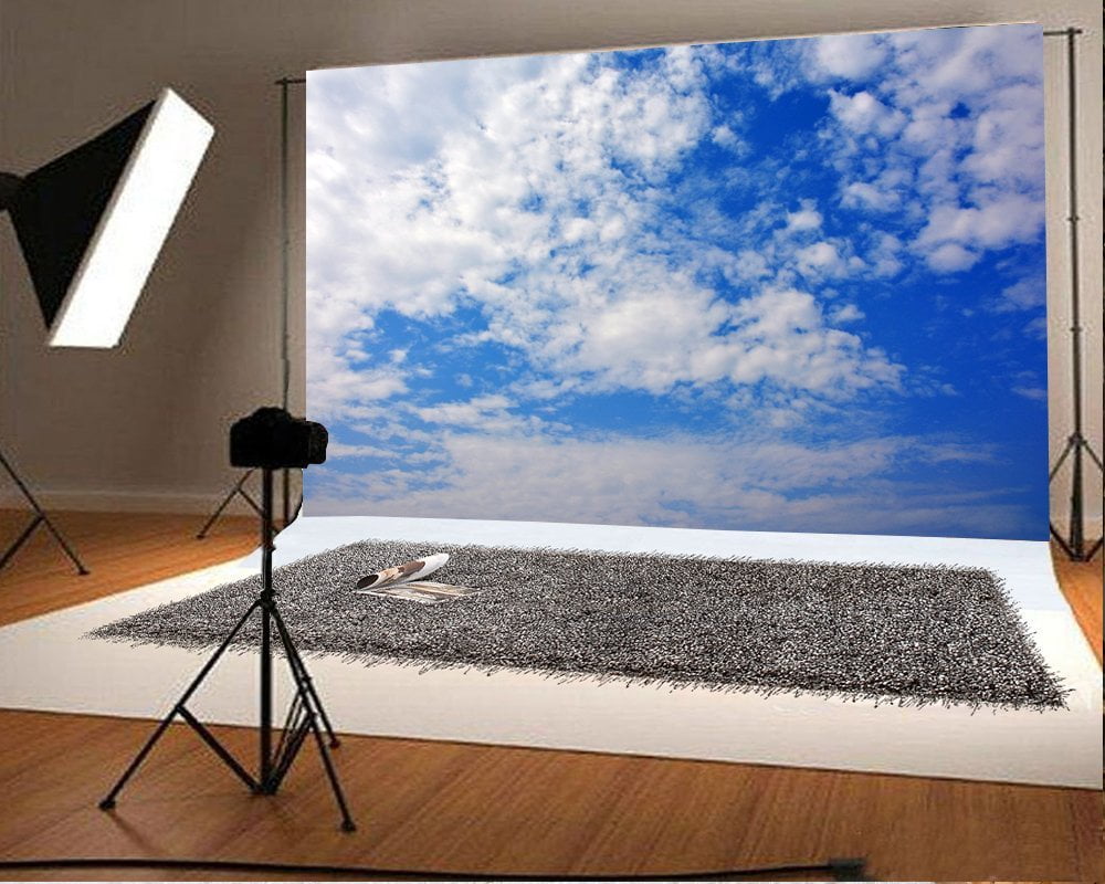 HelloDecor 7x5ft Photography Background Blue Sky White Clouds Theme ...