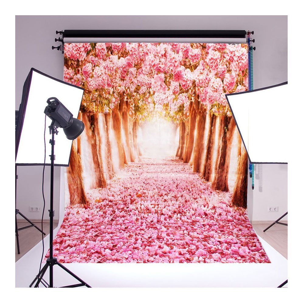 HelloDecor 7x5ft Pink Romantic Cherry Blossom Sakura Photo Studio ...