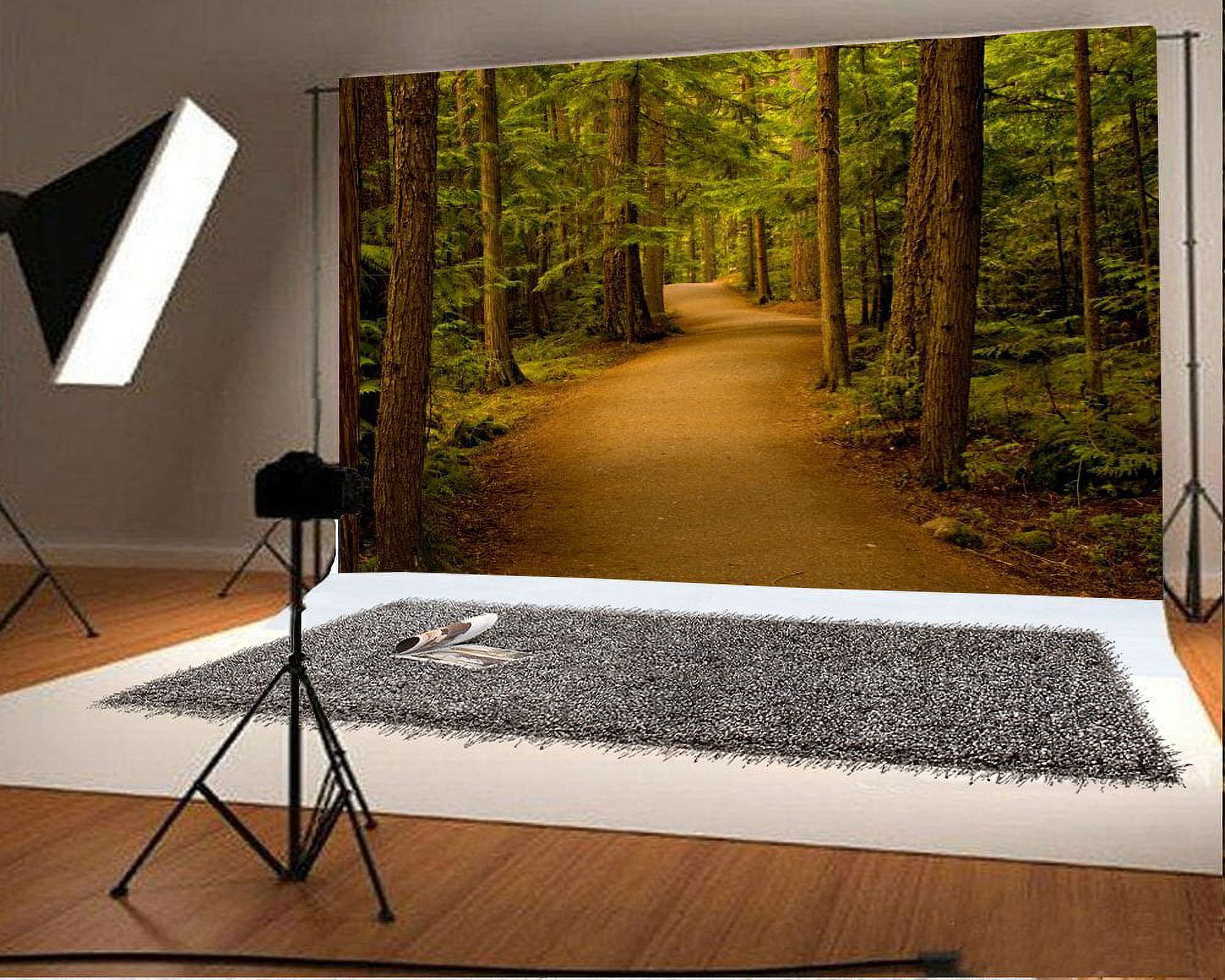 HelloDecor 7x5ft Spring Backdrop Jungle Forest Trees Grass Field Dirt ...