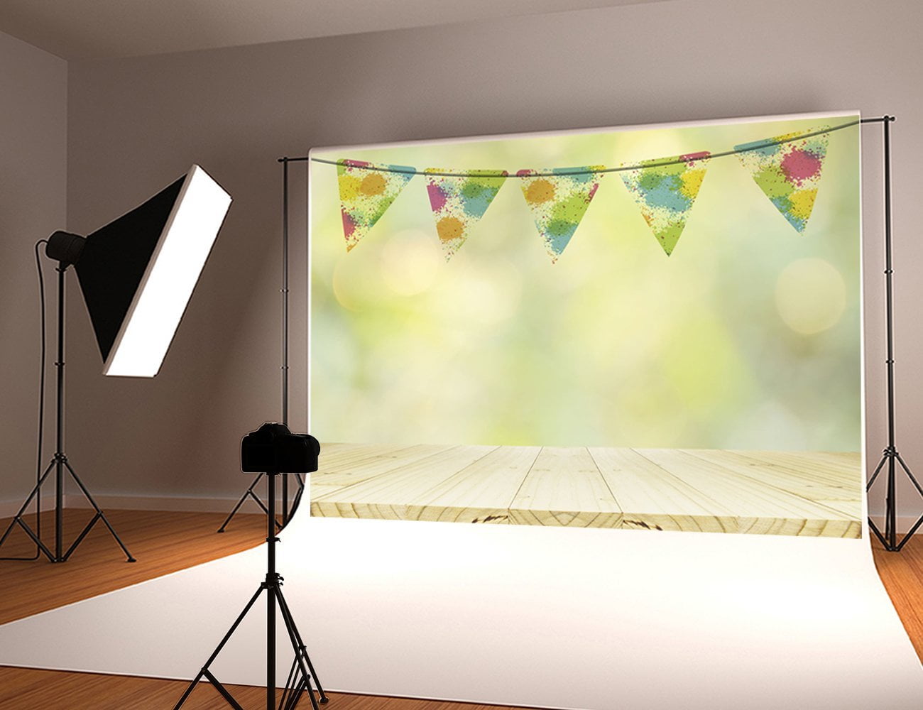 HelloDecor 7x5ft Spring Photography Backdrop Fresh Green Background ...