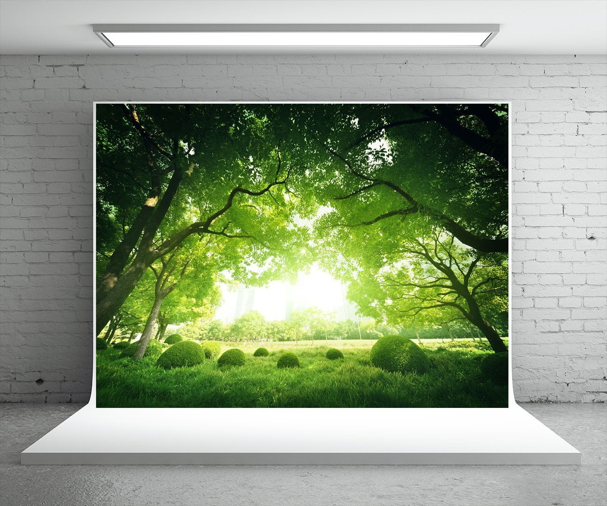 HelloDecor 7x5ft Spring Photography Backdrop Green Forest Photo Booth ...