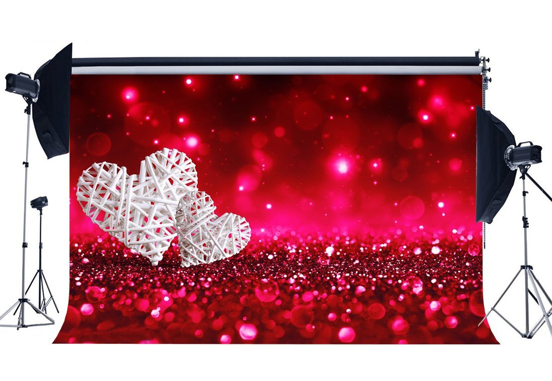 HelloDecor 7x5ft Valentine's Day Backdrop White Sweet Hearts Background ...