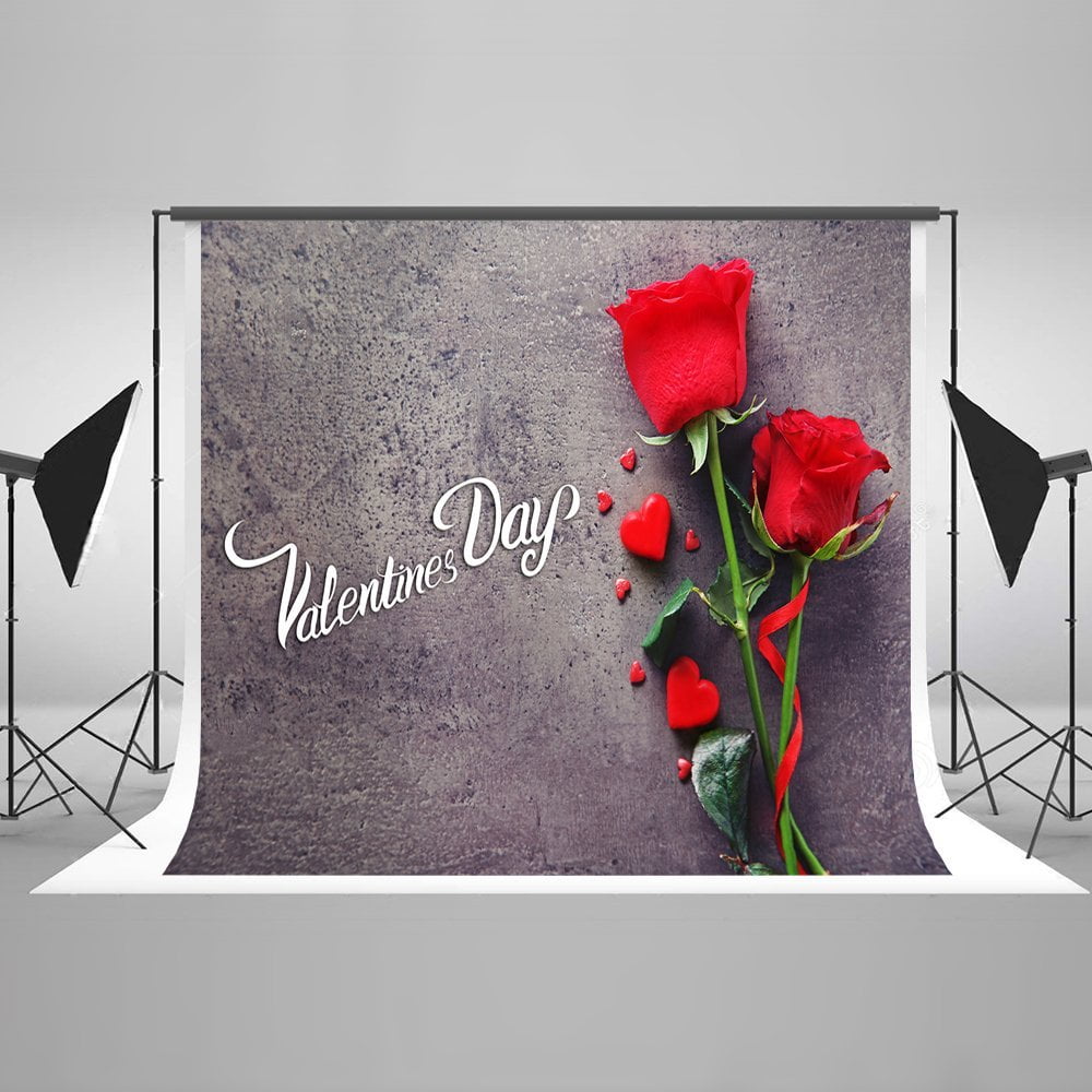HelloDecor 7x5ft Valentine's Day Theme Photography Backdrops Red Rose ...
