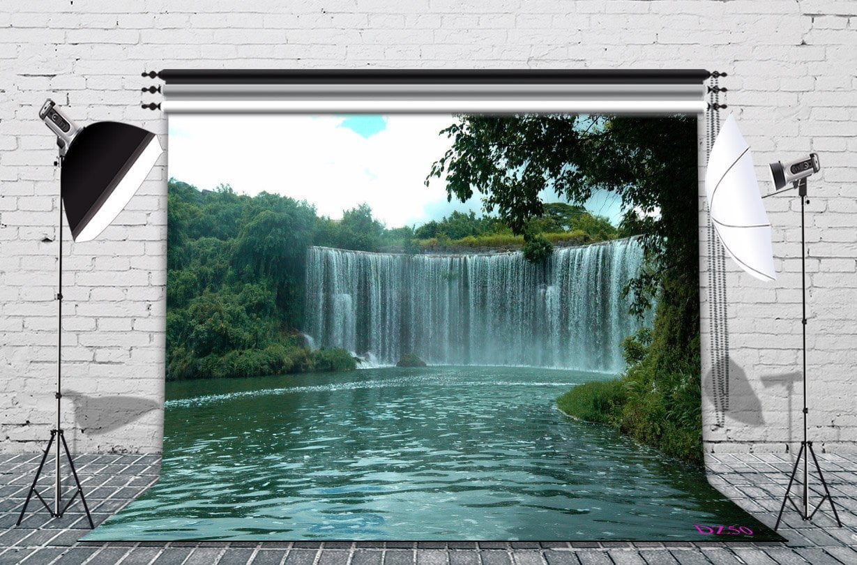 HelloDecor 7x5ft Waterfall Nature Scenery Photo Backdrop photography ...