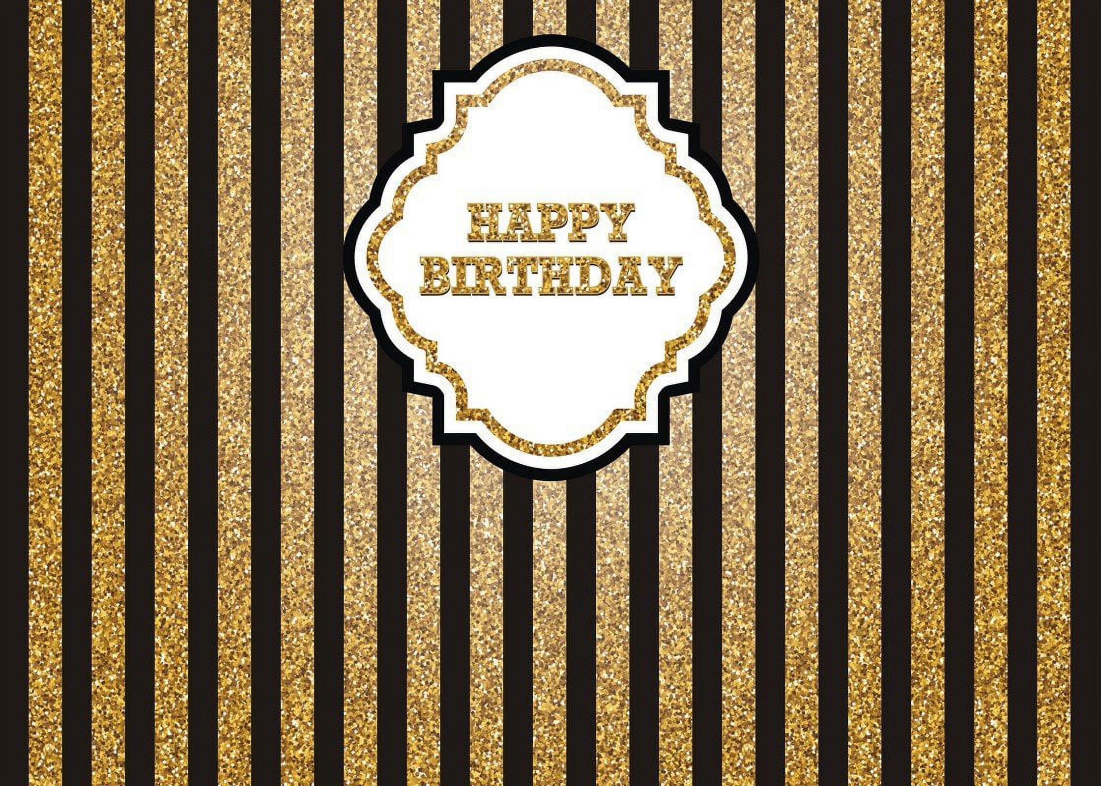 HelloDecor 7x5ft gold golden yellow striped happy birthday backdrop ...