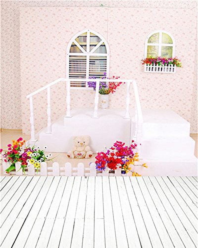 HelloDecor Baby Background Wooden Floor Photo Studio Props Chic Window ...