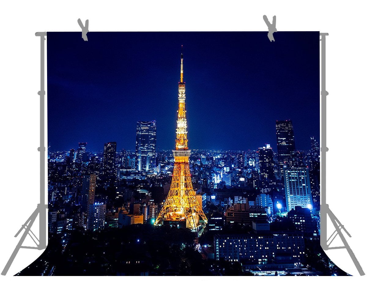 HelloDecor Background 7x5ft Bright Tower Night Scence Photography ...