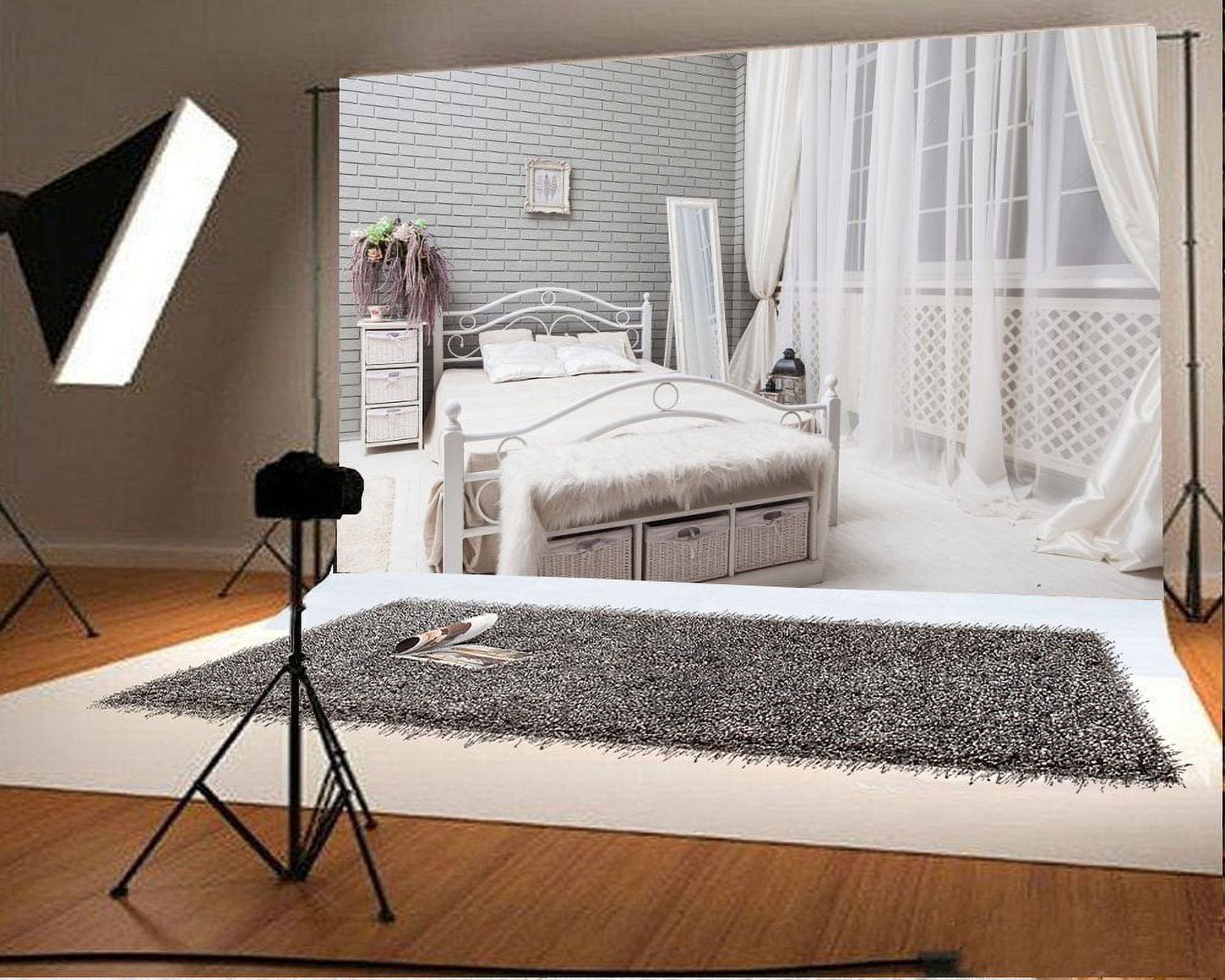 HelloDecor Bedroom Backdrop 7x5ft Photography Backdrop Curtain Retro ...