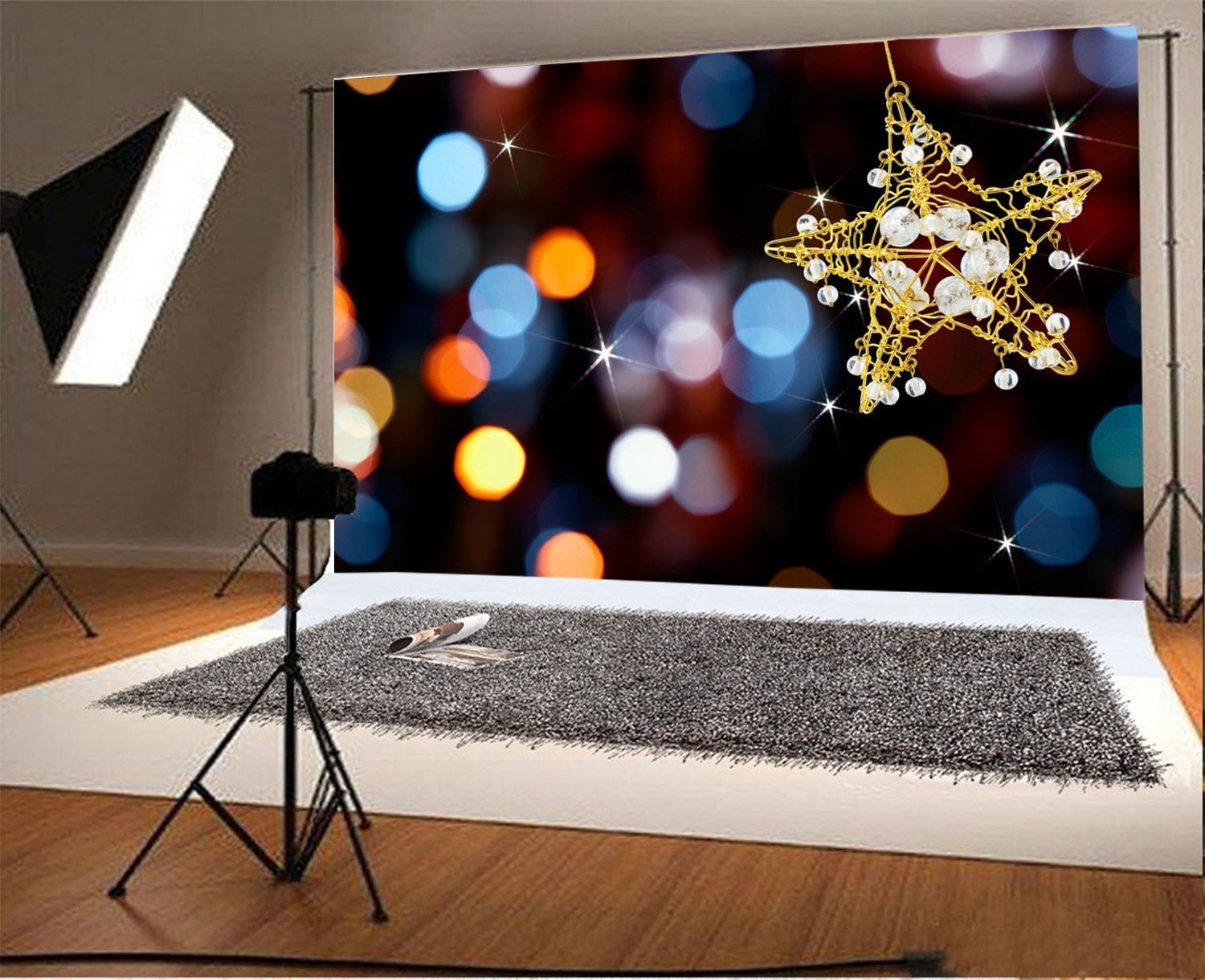 HelloDecor Bokeh Backdrop 7x5ft Photography Background Glittering Stars ...