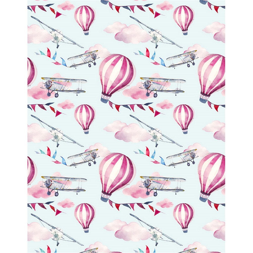 HelloDecor Cartoon Photography Backdrop Airplane Blue Sky Background ...