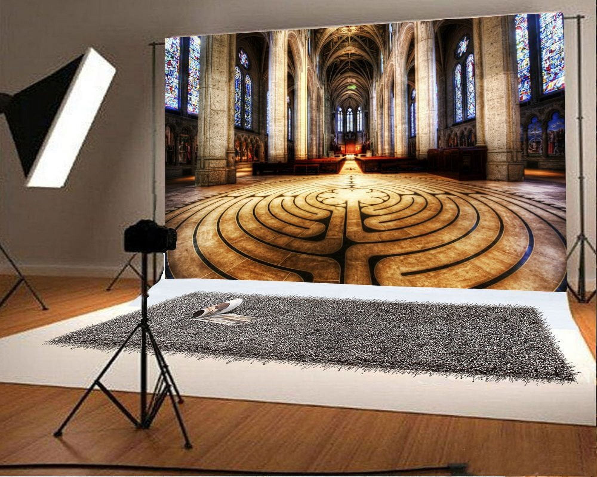 HelloDecor Church Backdrop 7x5ft Photography Background Roof Bench ...