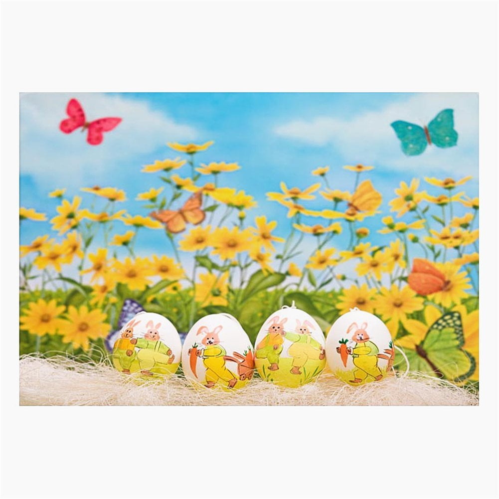 HelloDecor Easter Theme Backdrop for Photography 5x7ft Spring Flowers ...