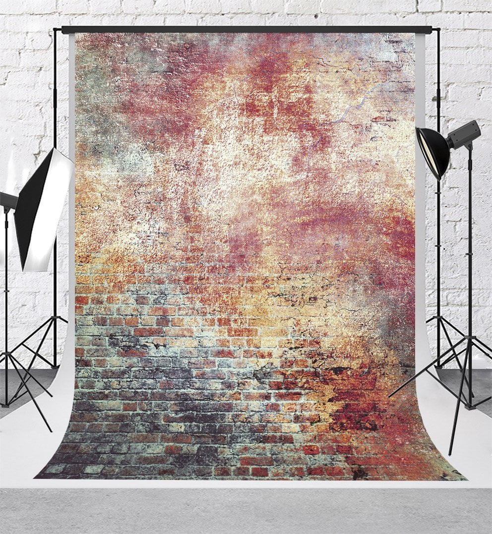 HelloDecor Graffiti Brick Photography Backdrops 5x7t Red Brick Wall ...