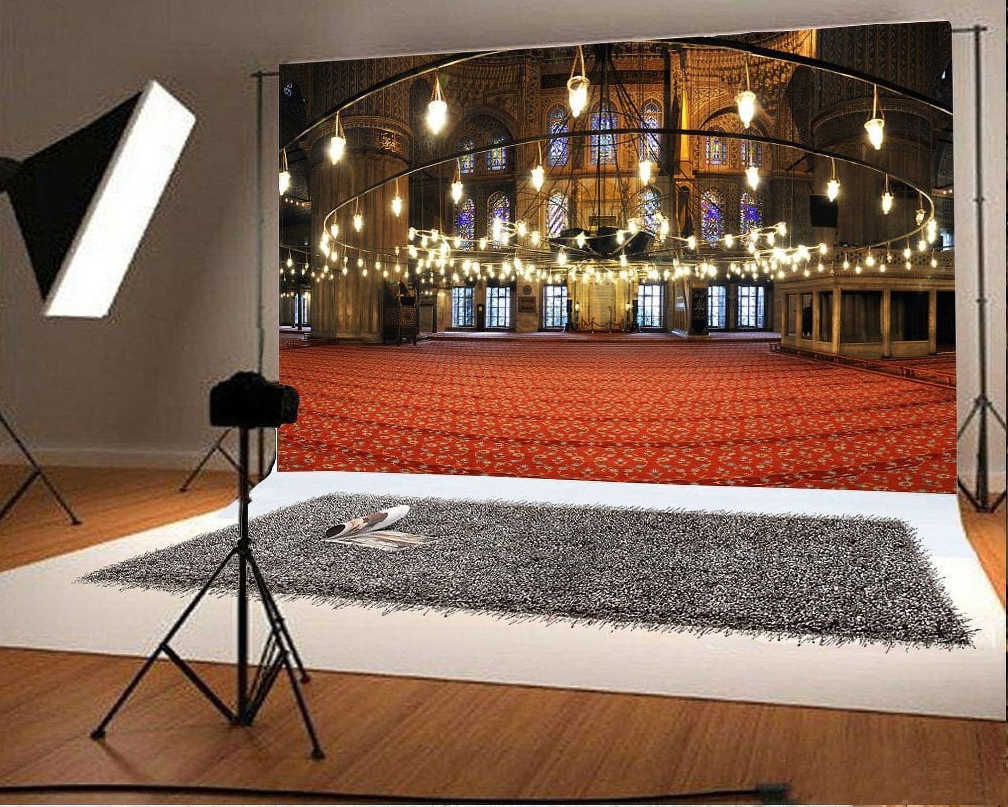 HelloDecor Hall Backdrop 7x5ft Photography Background Droplight Pillar ...