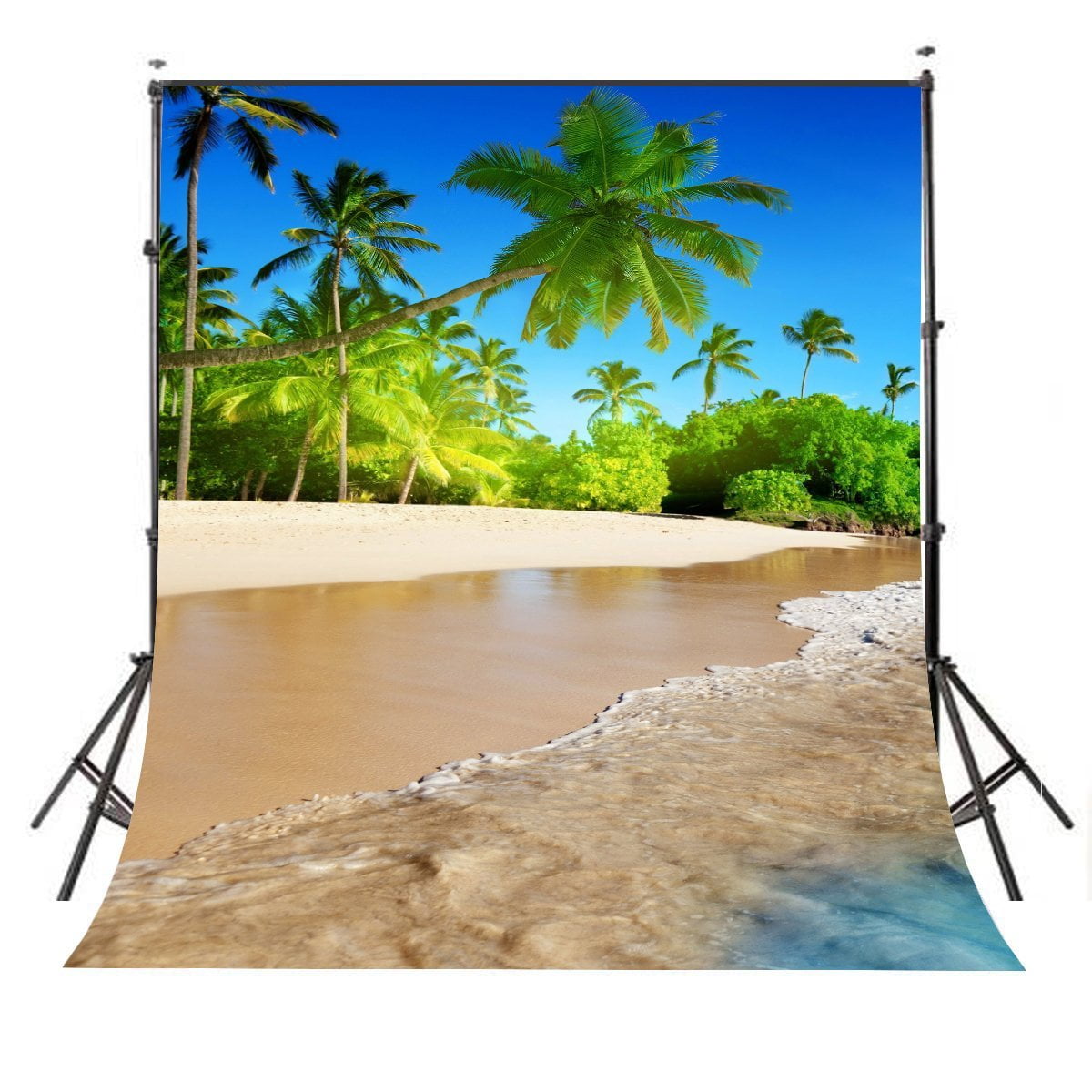 HelloDecor Natural Scene 5x7ft Photo Sunshine Beach Coast Tropical Paradise Blue Sea Sky Emerald ...