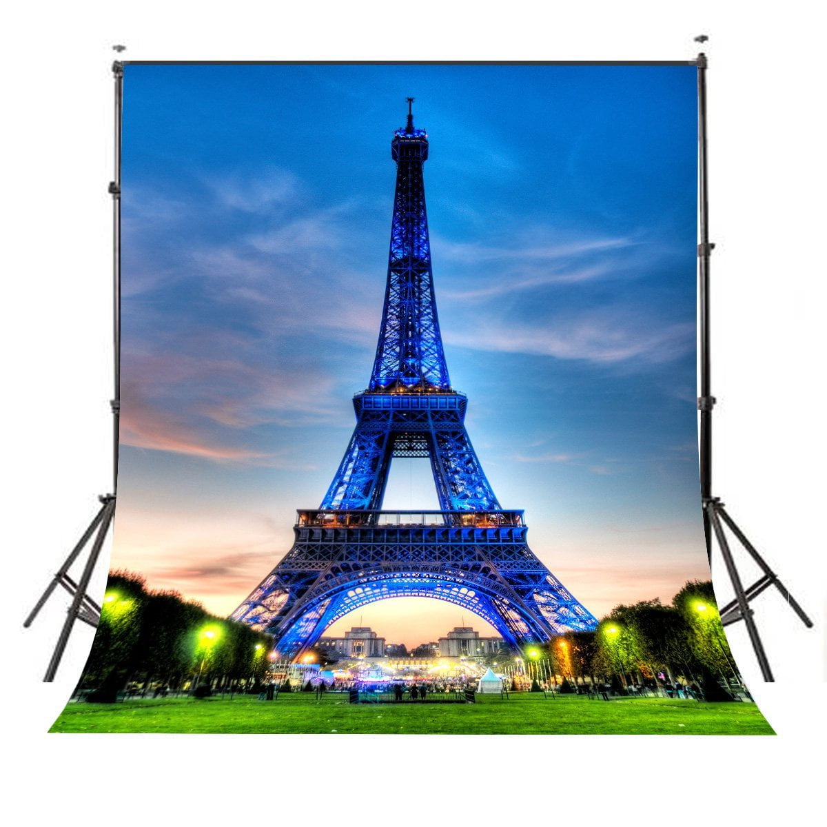 HelloDecor Paris Eiffel Leaning Tower 5x7ft Photo Studio Backdrop Blue ...