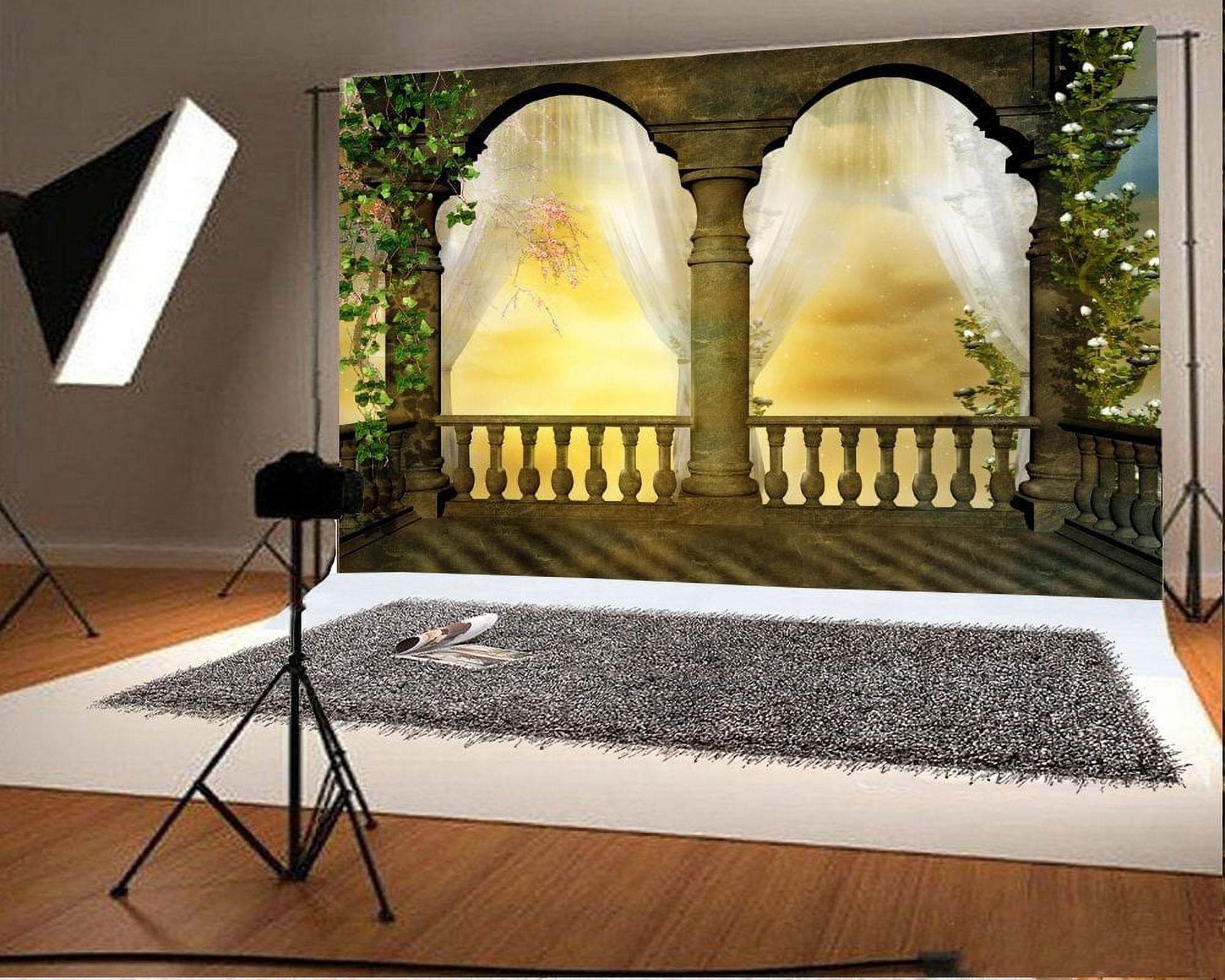 HelloDecor Pavilion Backdrop 7x5ft Photography Background Arch Flowers ...