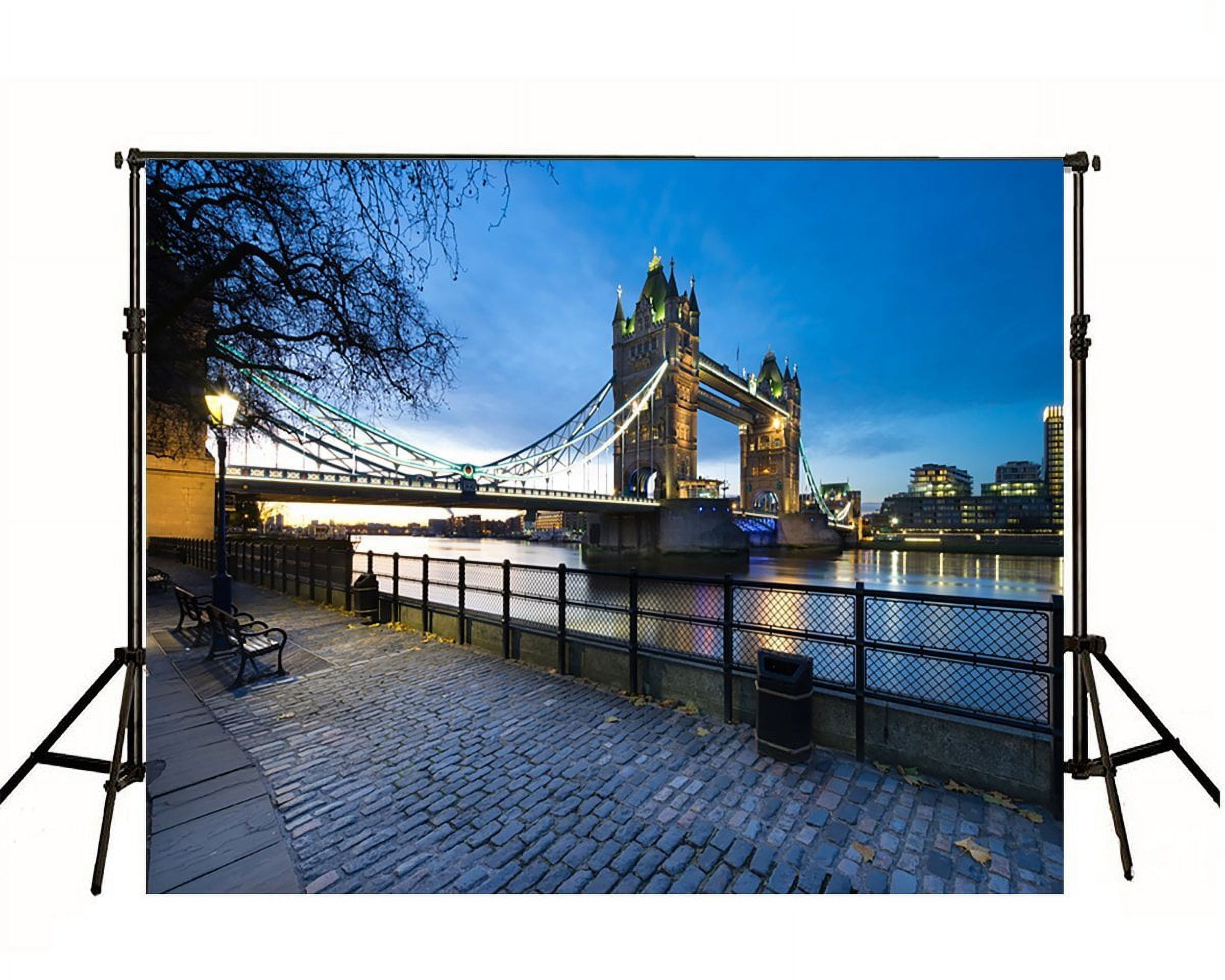 HelloDecor Photo Backdrop Night London Bridge Background 5x7ft Digital ...