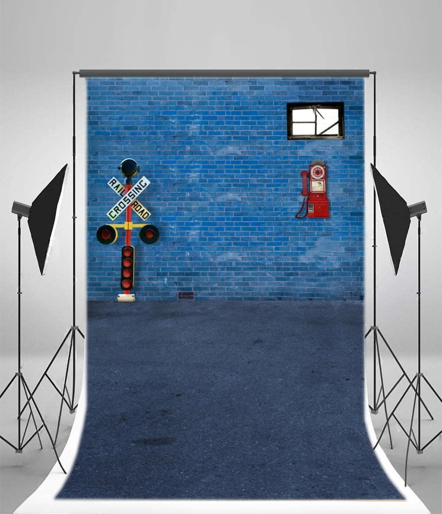 HelloDecor Photography Backdrop 5x7ft Brick Wall Telephone Crossing ...
