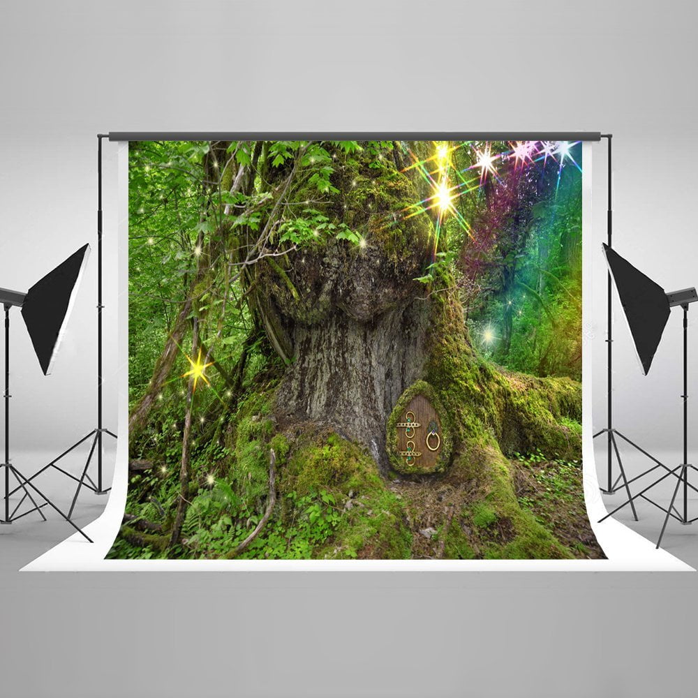 HelloDecor Photography Backdrop Tree 5x7ft Fairytale Green Forest ...
