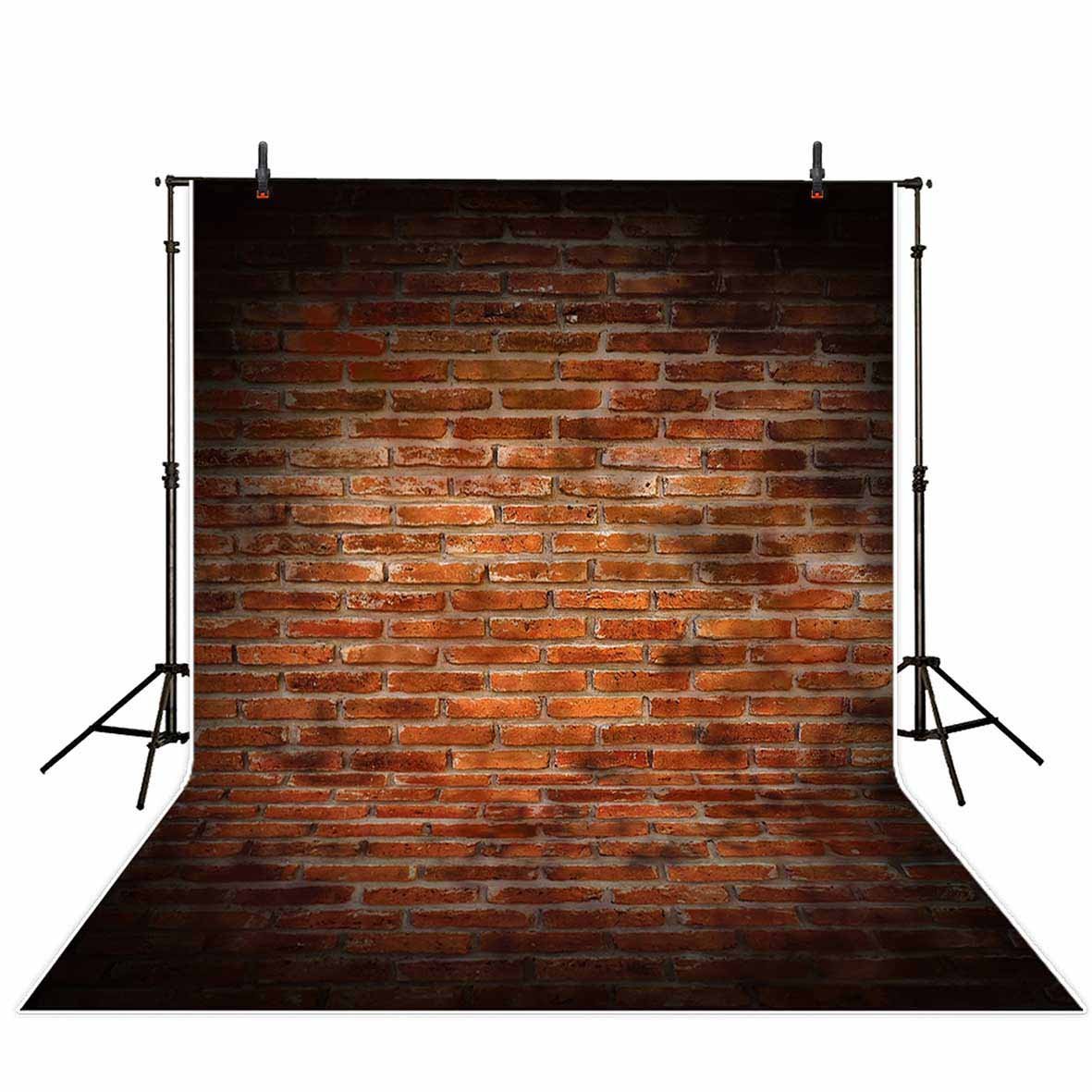 HelloDecor Photography Background 5X7ft Wedding Brick Wall Wood Floor Backdrop Studio Photo ...