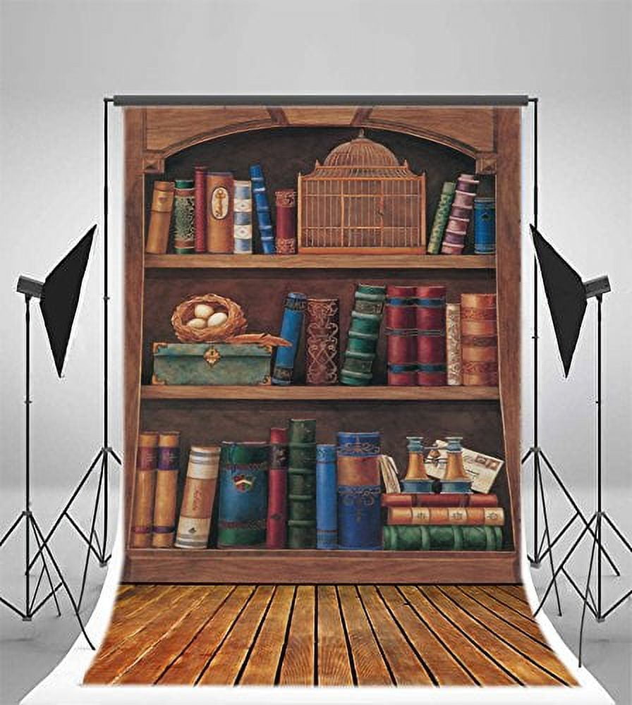 HelloDecor Photography Retro Bookshelf Backdrop 5x7ft Books Eggs ...