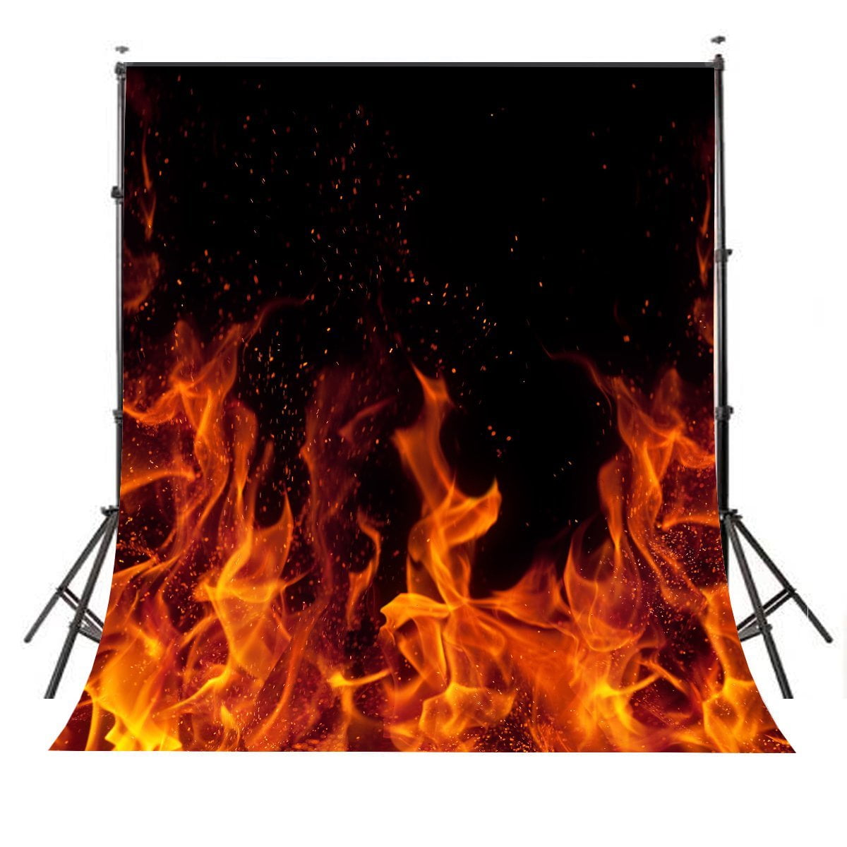 HelloDecor Raging Dancing Fire Photography Backdrops 5x7ft Black ...