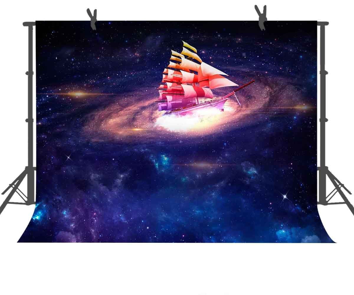 HelloDecor Space Background 7x5ft Universe Galaxy Sailboat Photography ...