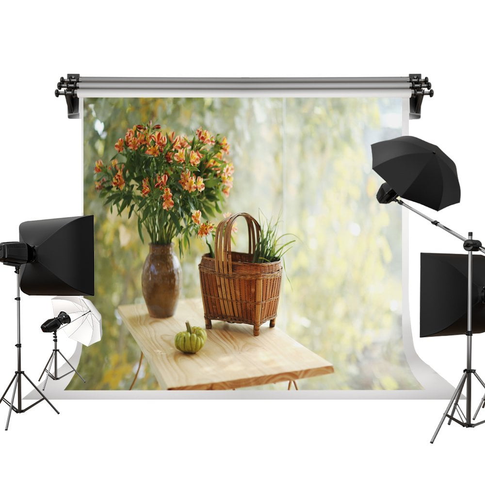 HelloDecor Spring Backdrop Red Flower Green Grass Background Spring ...