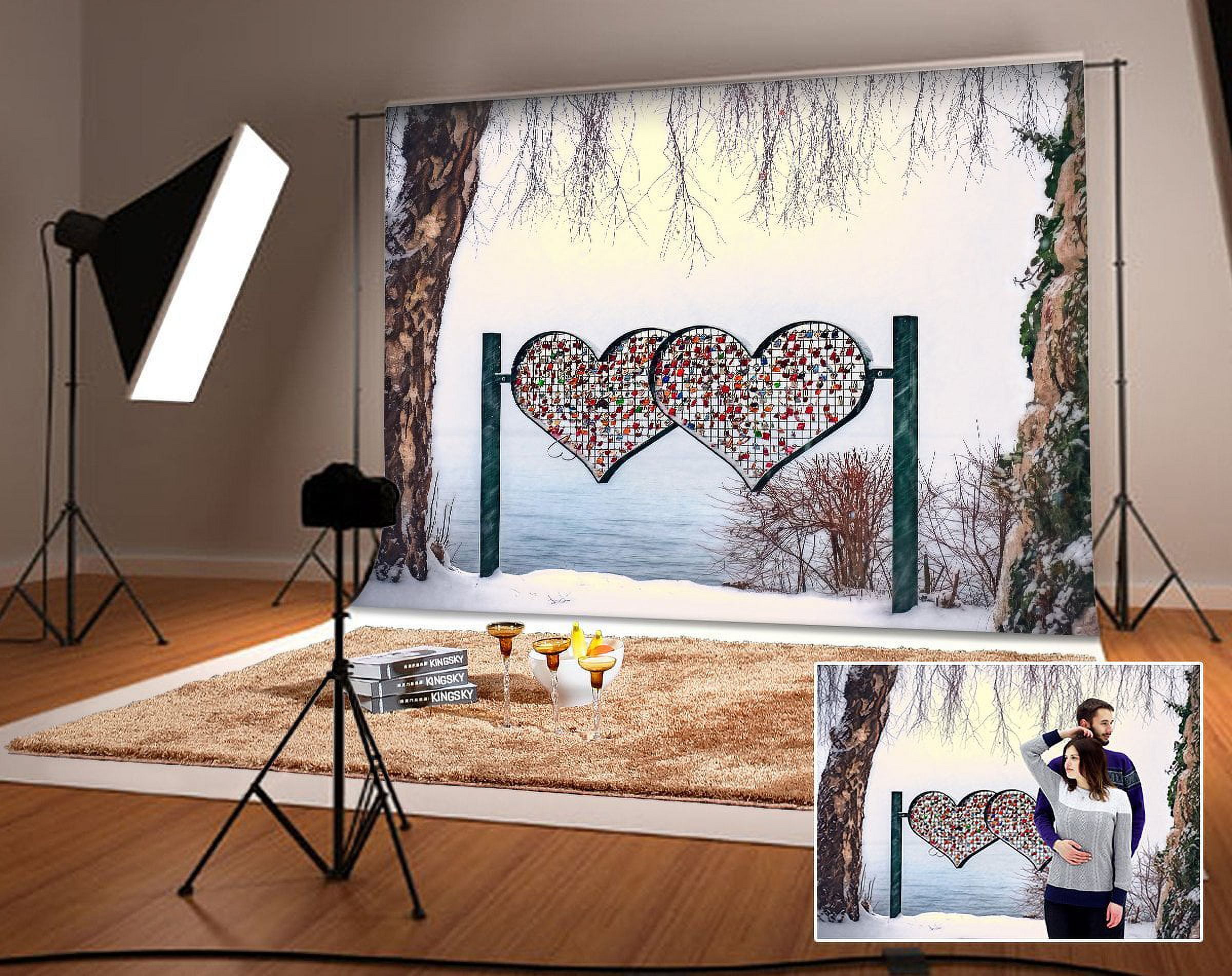 HelloDecor White BackDrop Valentine's Day Love Backdrops For Lover ...
