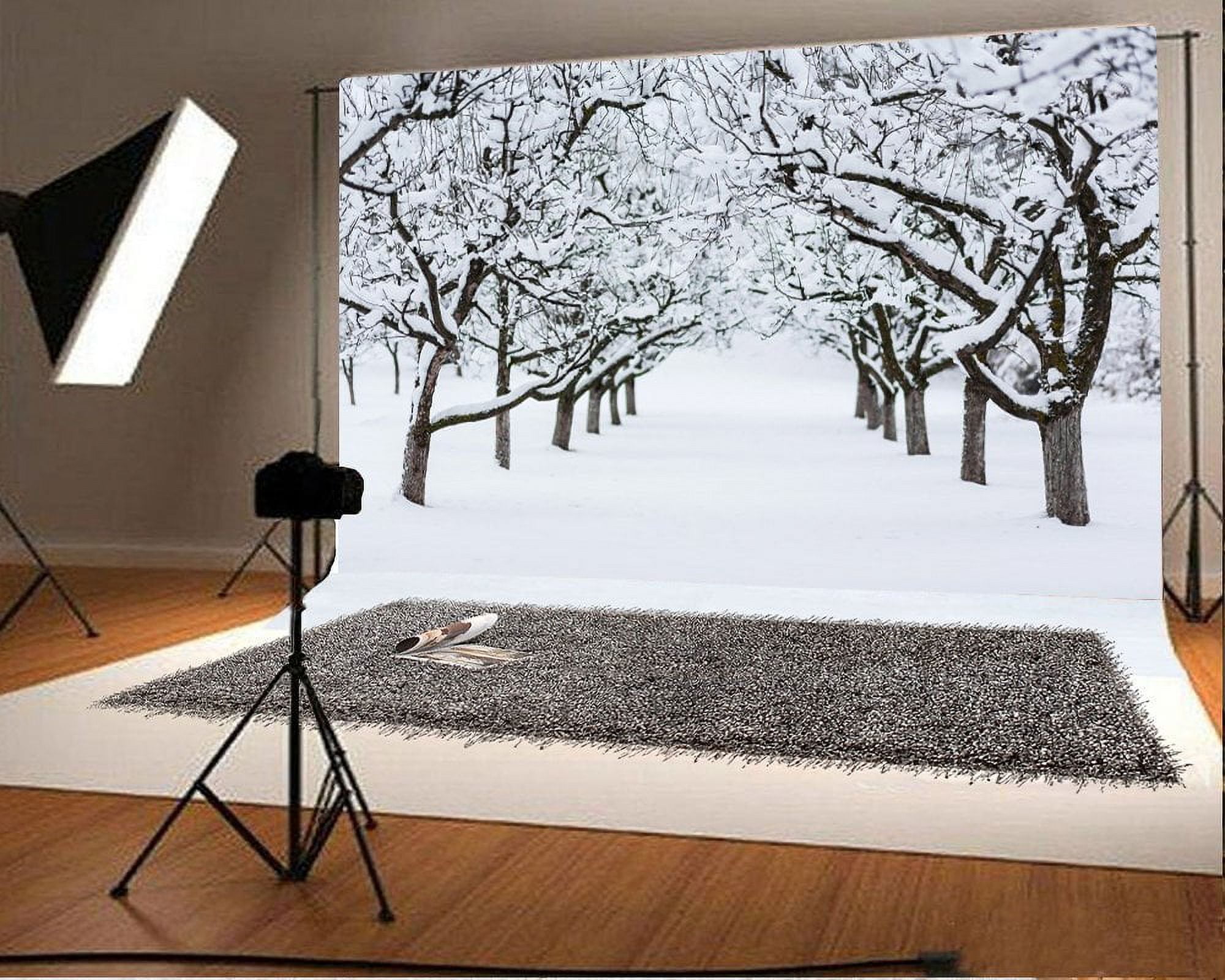 HelloDecor Winter Snow Backdrop 7x5ft Photography Backdrop Trees Nature ...