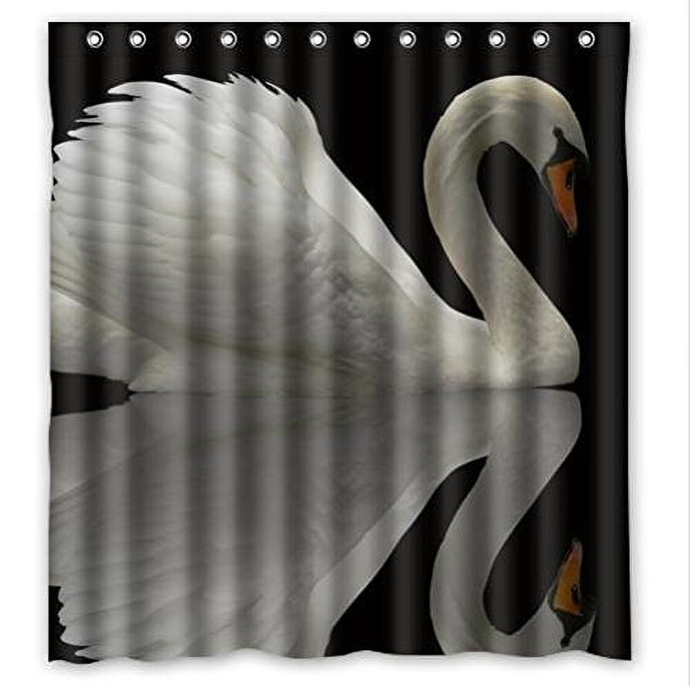 HelloDecor The Reflection In The Water Swan Shower Curtain Polyester ...