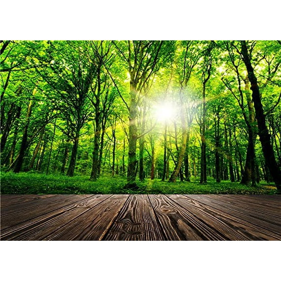 HelloDecor Tree Sunshine Photography Backdrops Wooden Floor Photo ...