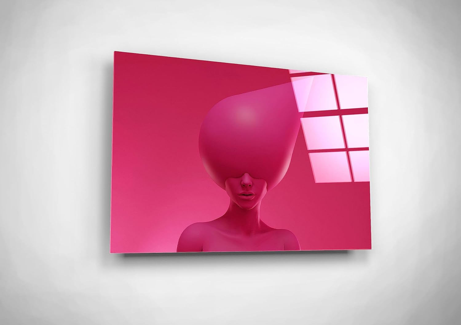 HelloGlass Abstract Futuristic Wall Art 3d Printing Modern Hot Pink ...