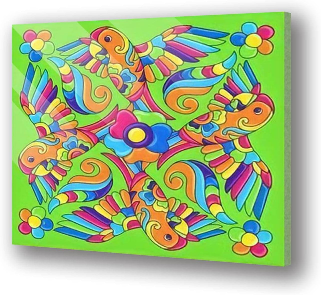 HelloGlass Tempered Glass Wall Art Mexican talavera ceramic tile with ...