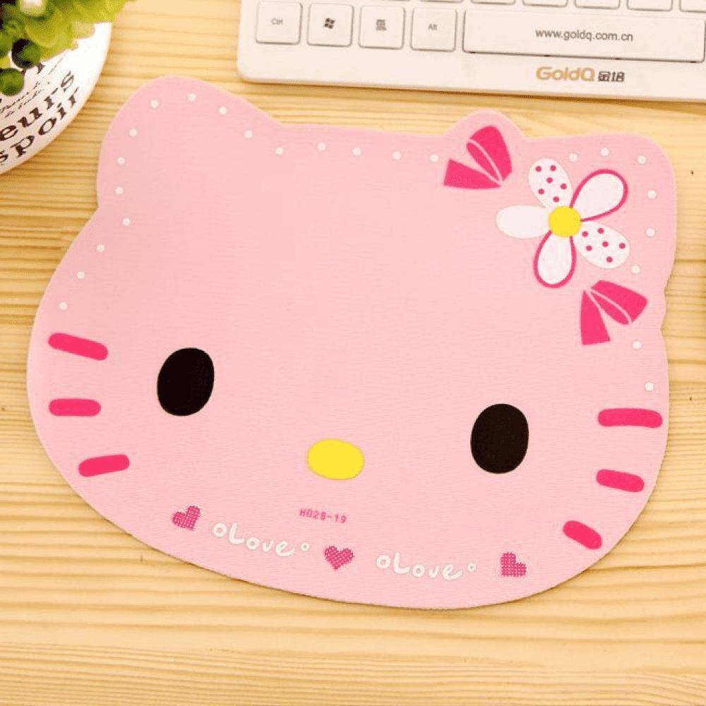 HelloKitty Cute Cartoon Mouse Pad, Pink Kawaii Desk Mat, Soft and Durable Computer Accessory for ...