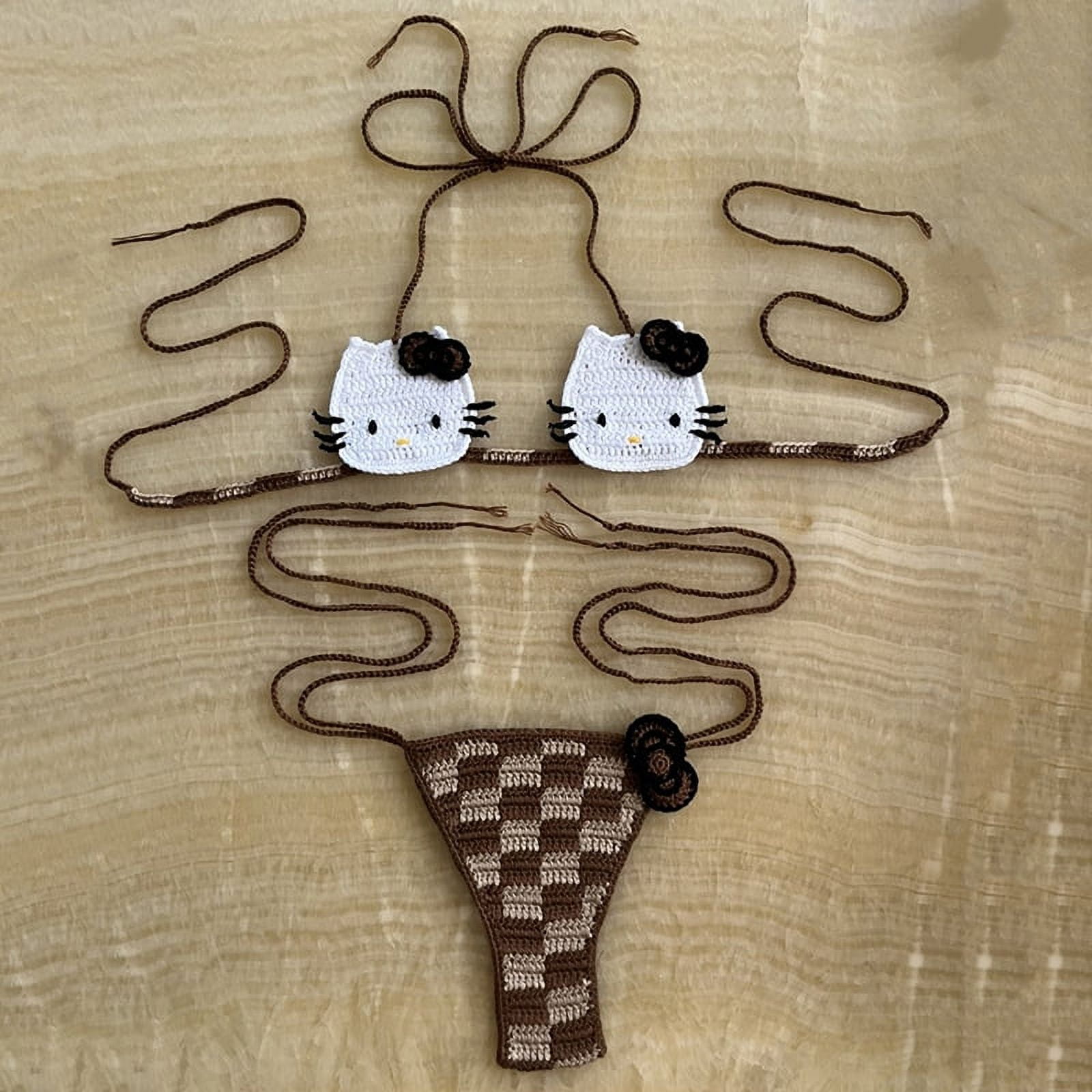 HelloKitty Handmade Brazil Crochet String Bikini Set Sexy Bathing Suit ...