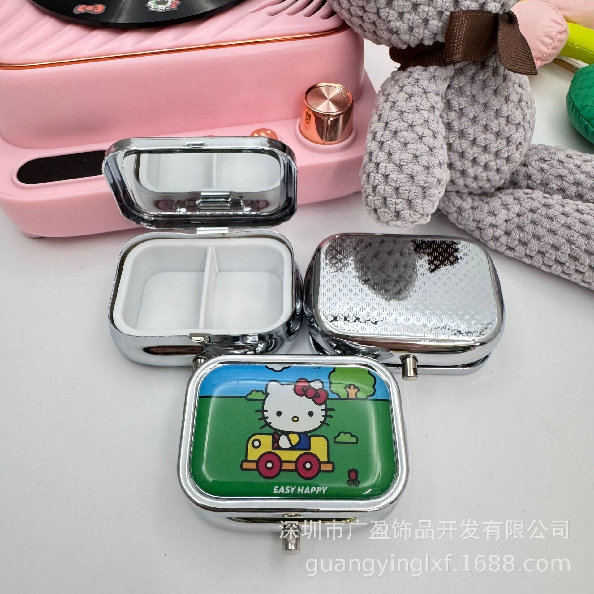 HelloKitty Sanrio Pill Subpackage Box Cartoon Medicine Box Portable ...