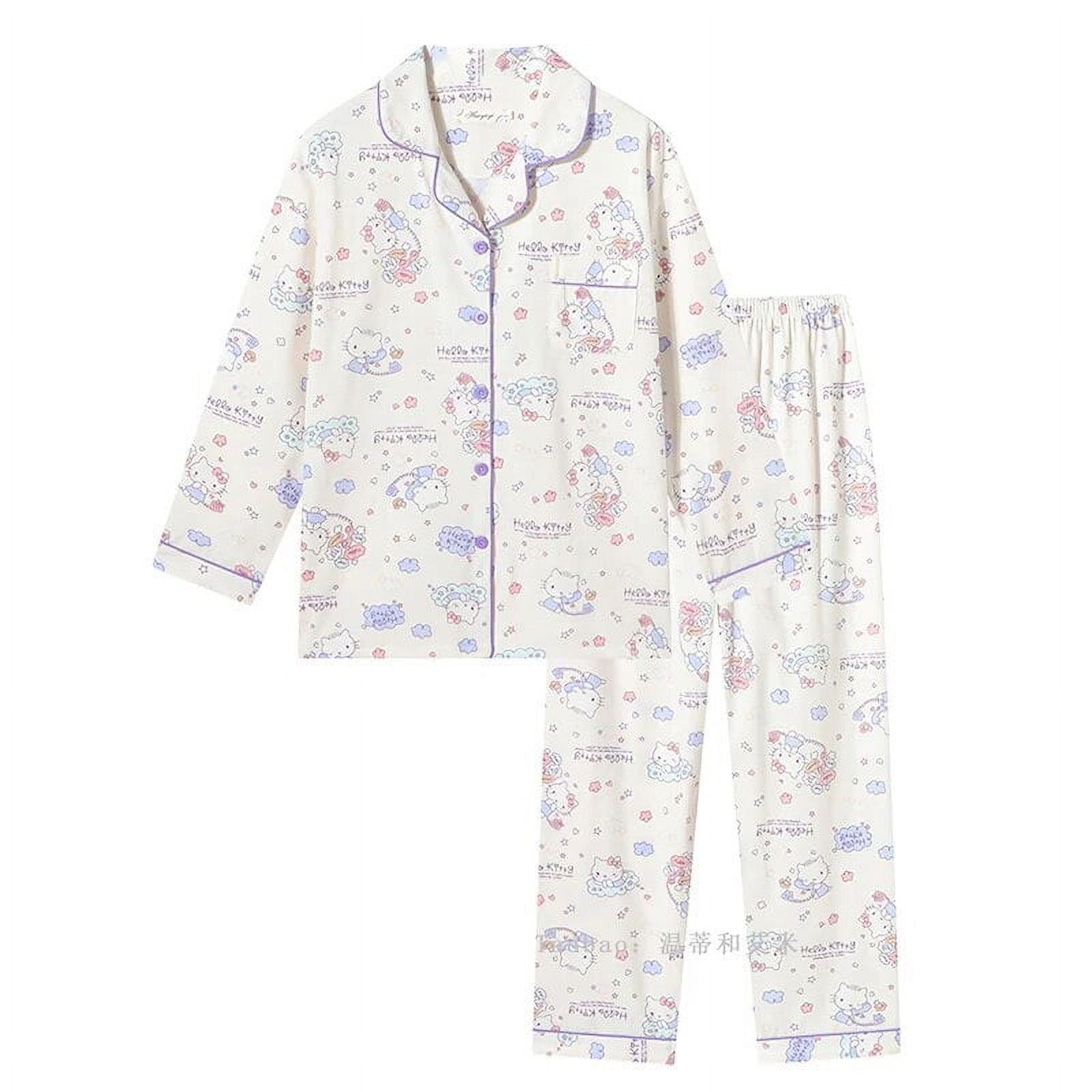 HelloKitty Sanrio Pure Cotton Pajamas Anime Figure Kawaii Cute Girl ...