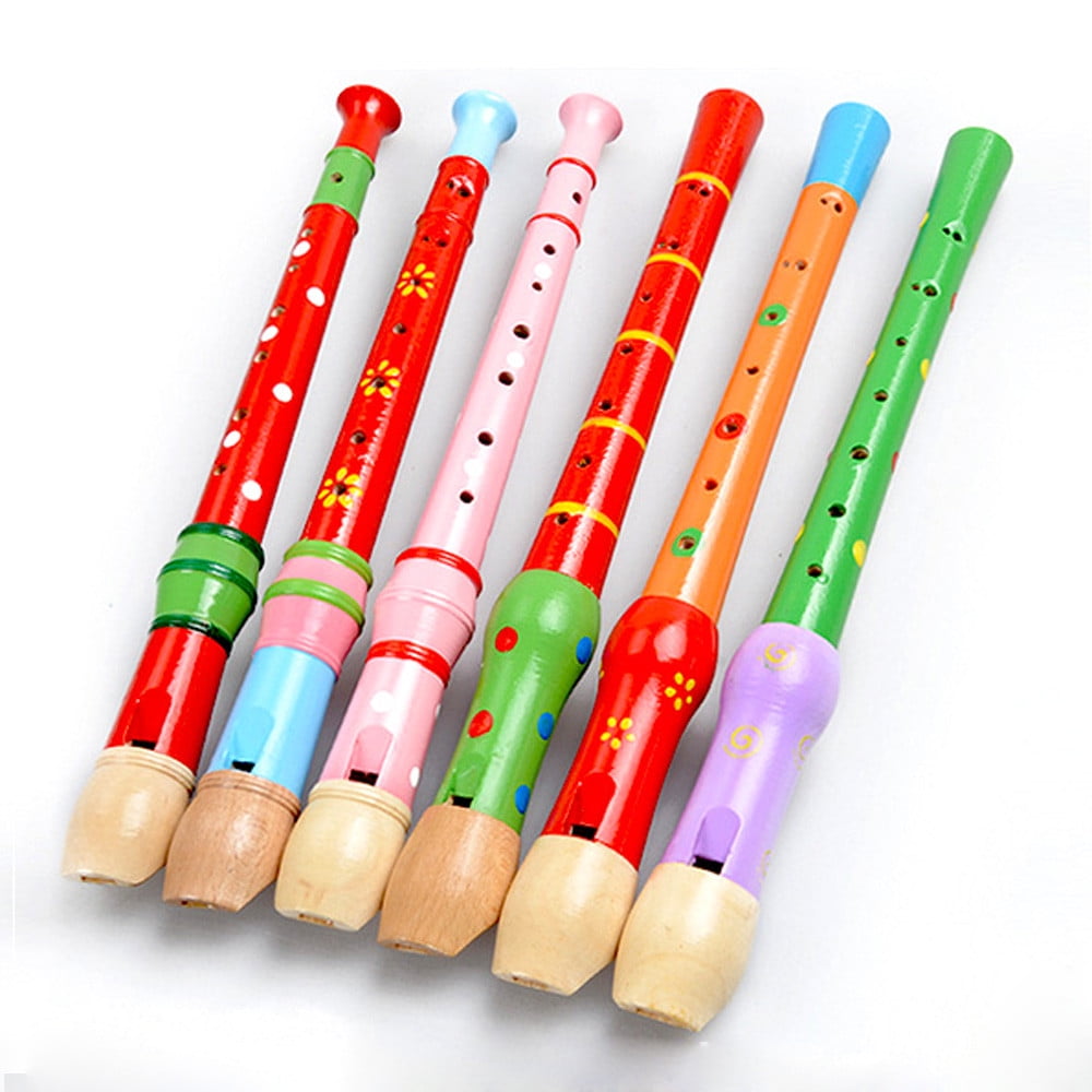 〖Hellobye〗Colorful Wooden Flute Hooter Bugle Educational Toy Gift For ...