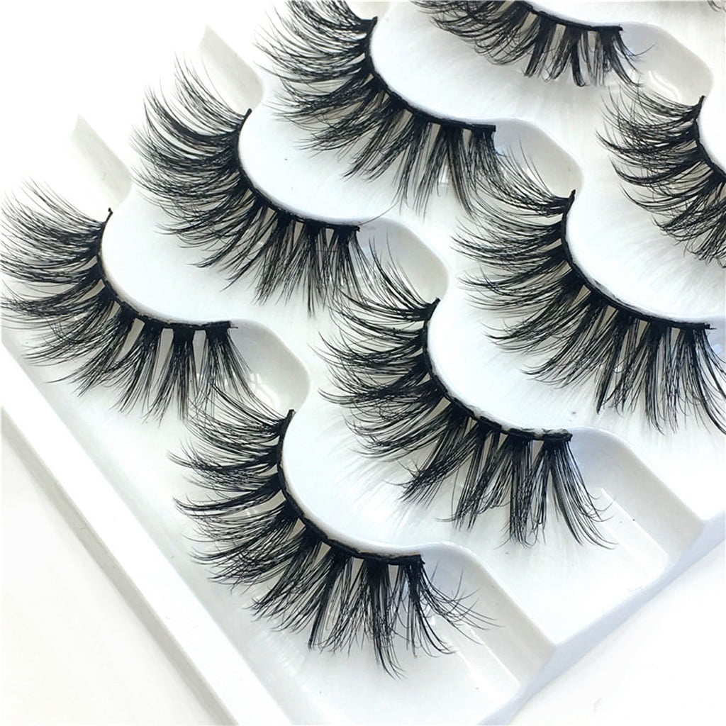ã Hellobyeã Makeup 5Pair 3D False Lashes Fluffy Strip Eyelashes Long ...
