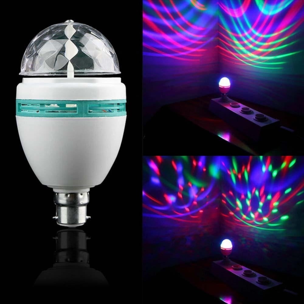 HellobyeB22 E27 Colorful Rotating Stage RGB LED Light Bulb Flashing ...