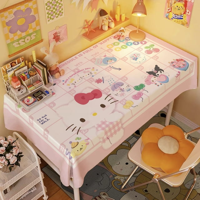 Hellokitty Cartoon Tablecloth Dormitory Bedroom Learning Tablecloth ...